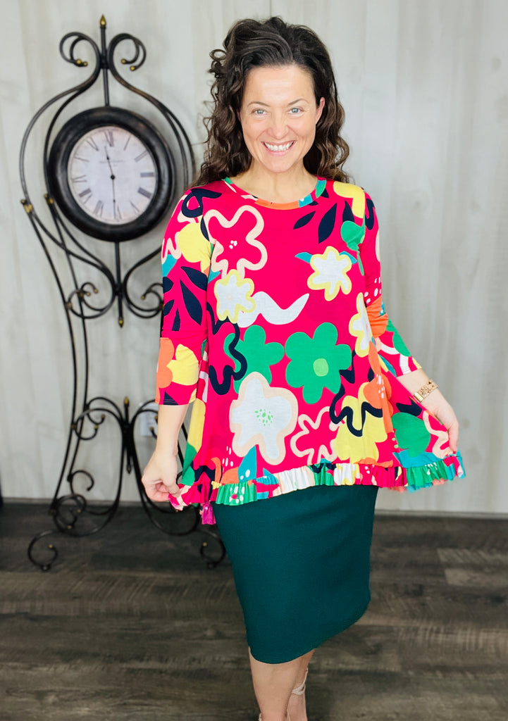 Samantha Ruffle High Low Tunic- Vintage Wild Flowers – The King's ...