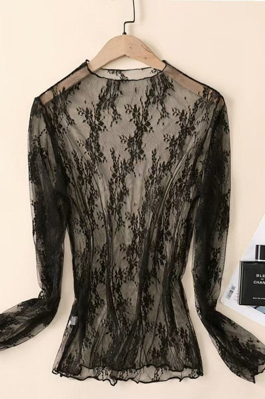 Lace Mesh Sheer Layering Top – The King's Daughter Boutique