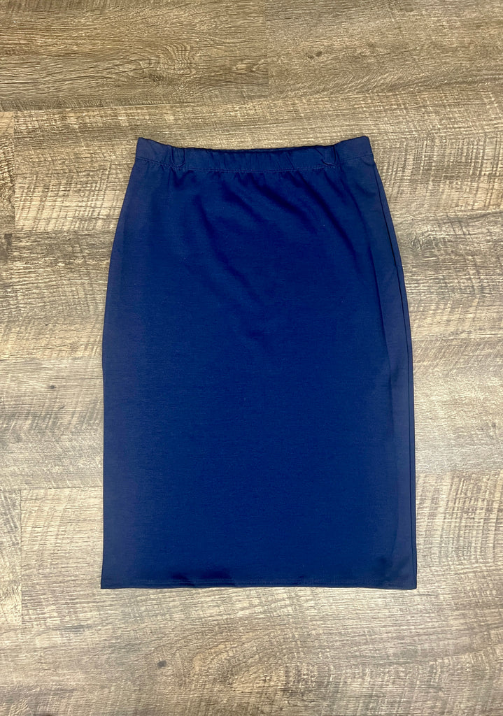 Lynn Navy Pencil Skirt-Regular & Plus – The King's Daughter Boutique