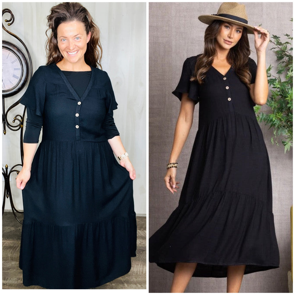 Lisa Black & Ruffle Summer Dress – The King's Daughter Boutique